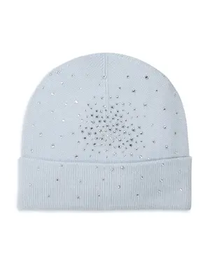 CAROLYN ROWAN ACCESSORIES Cashmere Jersey Knit Beanie - Cloud Blue