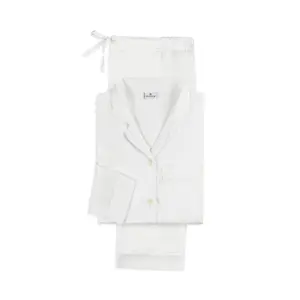 MATOUK Nocturne Egyptian Cotton Pajama Set - Bone/white