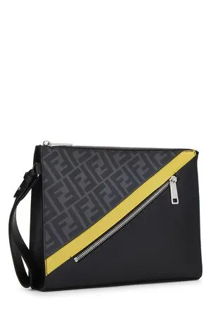 Fendi Zucca Coated Canvas Clutch - Black