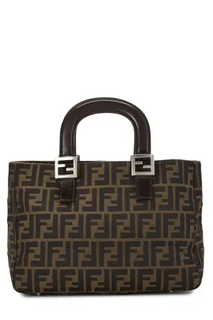 Fendi Zucca Canvas Handbag - Brown