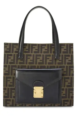 Fendi Zucca Convertible Pocket Handbag - Black