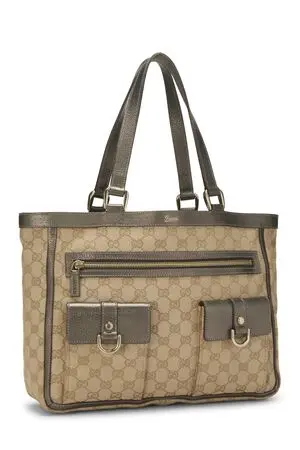 Gucci Original Gg Abbey Pocket Tote - Gold