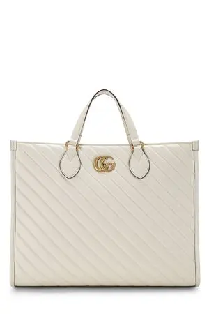 GUCCI Leather GG Marmont Top Handle Bag