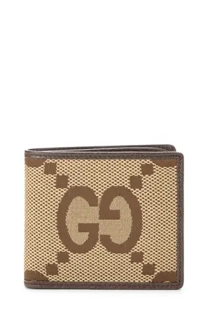 Gucci Jumbo Gg Canvas Bifold Wallet - Brown