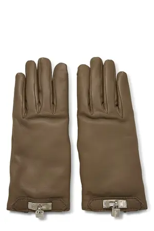 Hermès Lambskin Gloves With Kelly-lock Accents - Grey