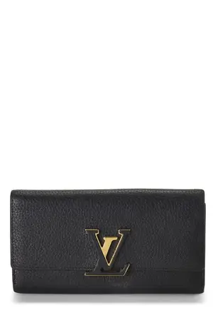 LOUIS VUITTON Taurillon Capucines Wallet - Black