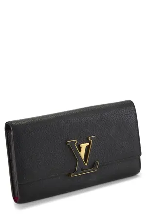 LOUIS VUITTON Taurillon Capucines Wallet - Black