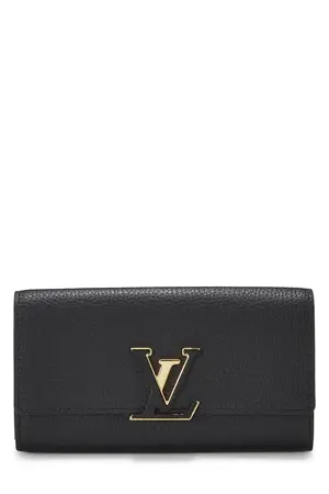 LOUIS VUITTON Taurillon Capucines Wallet - Black