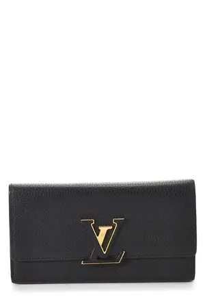 LOUIS VUITTON Taurillon Capucines Wallet - Black