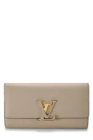 LOUIS VUITTON Taurillon Capucines Wallet - Grey