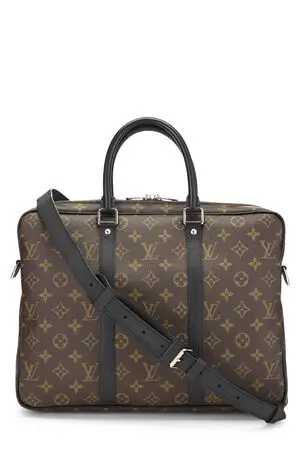 LOUIS VUITTON Monogram Macassar Porte Documents Voyage
