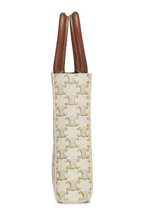 Celine Triomphe Coated Vertical Cabas - White
