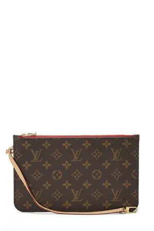LOUIS VUITTON Monogram Neverfull Pouch Red