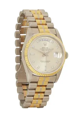 ROLEX 18k & Stainless Steel Tridor Diamond Day-Date President 36mm