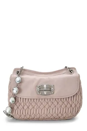 Miu Miu Crystal Nappa Flap Shoulder Bag