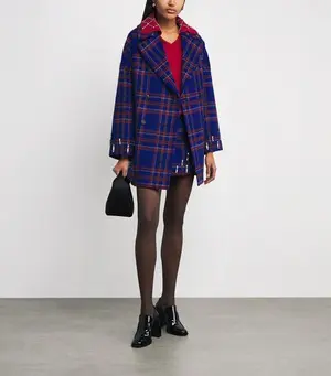 Max & Co. Wool-blend Checked Pea Coat