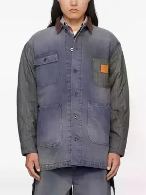 KHOKI Quilted-panel Jacket With Corduroy Collar