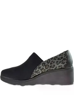 Clarks Leopard Print Wedge Sandals