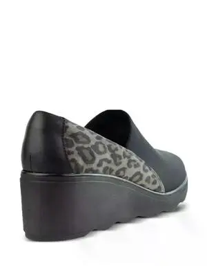 Clarks Leopard Print Wedge Sandals