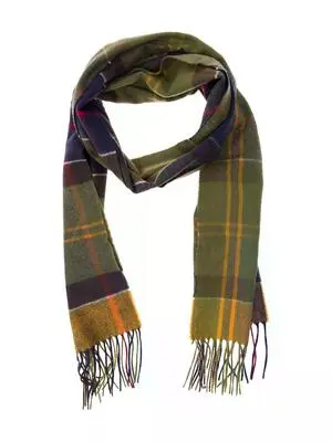Barbour Tartan Fringed Scarf - Green