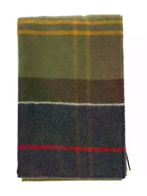 Barbour Tartan Fringed Scarf - Green