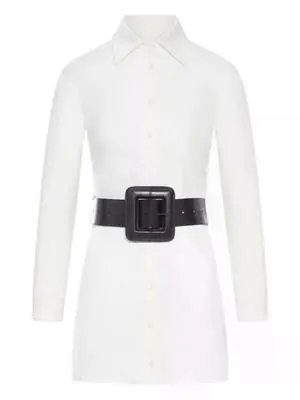 Balenciaga Belted Shirt Dress - White