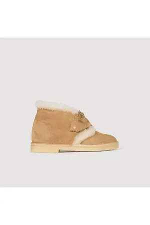 Sandro X Clarks Originals Shearling Desert Boots