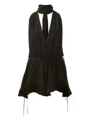 Chloé V-neck Ruffled Jumpsuit - Black