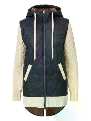 Veronica Beard Mixed Media Puffer Jacket - Blue