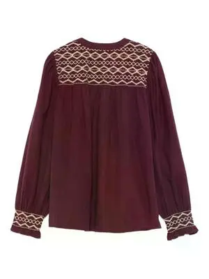 Ba&sh Samantha Embroidered Long-sleeve Shirt