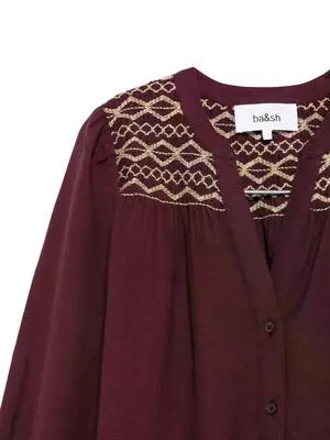 Ba&sh Samantha Embroidered Long-sleeve Shirt