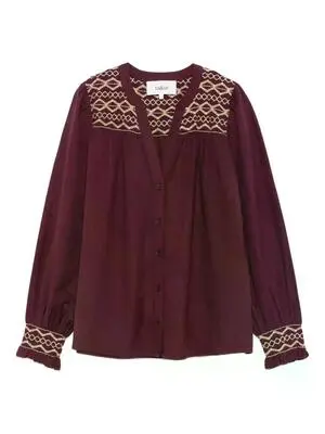 Ba&sh Samantha Embroidered Long-sleeve Shirt
