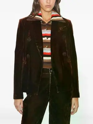Tory Burch Double-breasted Velvet Blazer