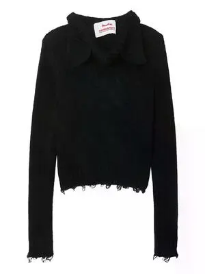 CHARLES JEFFREY Frayed Hem Hooded Cardigan