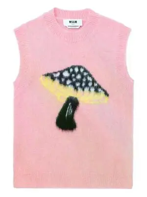 MSGM Mushroom Graphic Tank Top - Pink