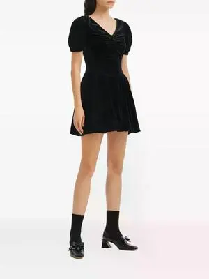 SHUSHU/TONG Button Puff-sleeve Mini Dress