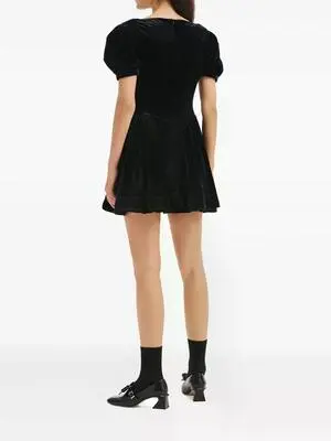 SHUSHU/TONG Button Puff-sleeve Mini Dress