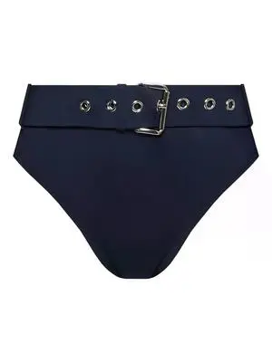 Michael Kors Belted-waist Eyelet-detail Bikini Bottom - Blue