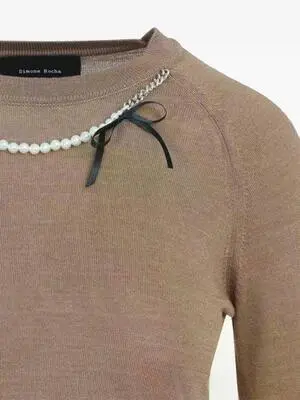 Simone Rocha Sweater With Pearl Chain And Bow Detail