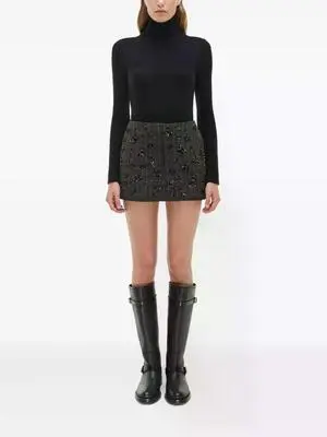 Simkhai Striped Embellished Mini Skirt