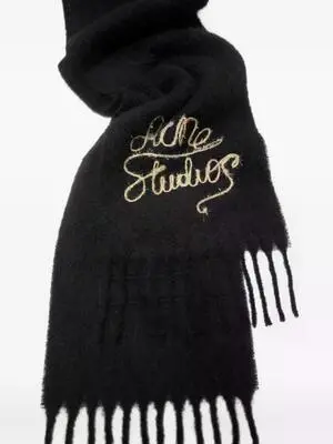 Acne Studios Fringed Logo-detail Scarf