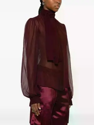 Retrofete Tie-neck Long-sleeve Top