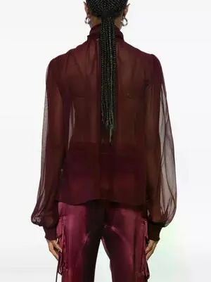 Retrofete Tie-neck Long-sleeve Top