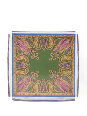 Etro Paisley Square Tray - Green
