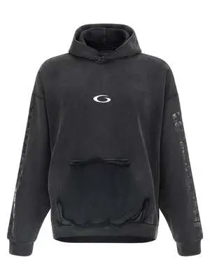 Balenciaga Hooded Sweatshirt With 'Transparent Tape' Pattern - Black