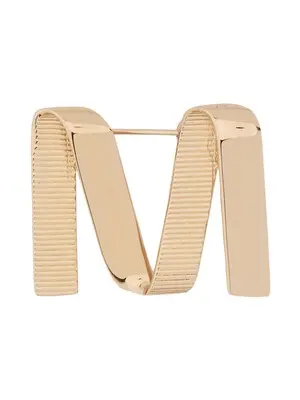 Max Mara Logo Brooch - Gold