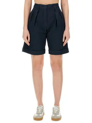 Aspesi Cotton-linen Blend Shorts