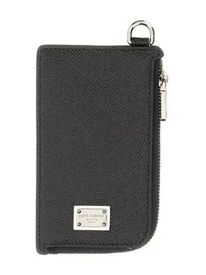 Dolce & Gabbana Card Holder With Logo Plaque - Black