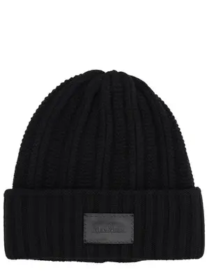 Max Mara Cashmere Cap With Logo - Black
