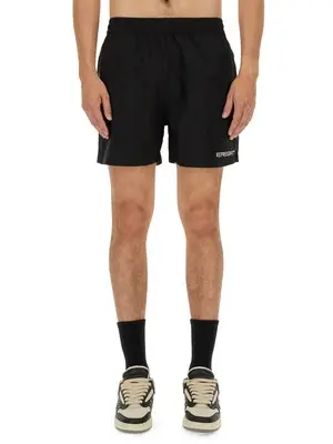 REPRESENT Bermuda Shorts With Logo - Black